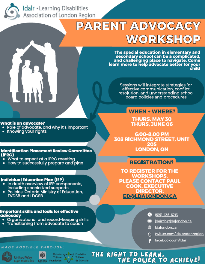 Parent Advocacy Workshop — Learning Disabilities Association London Region