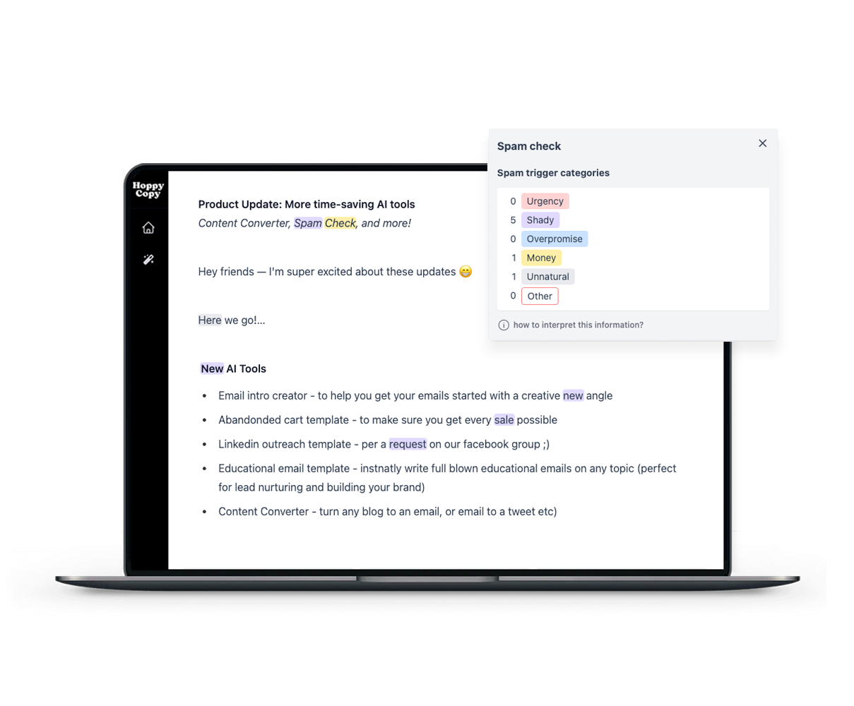 Email Spam Words Checker Free AI Tool Hoppy Copy