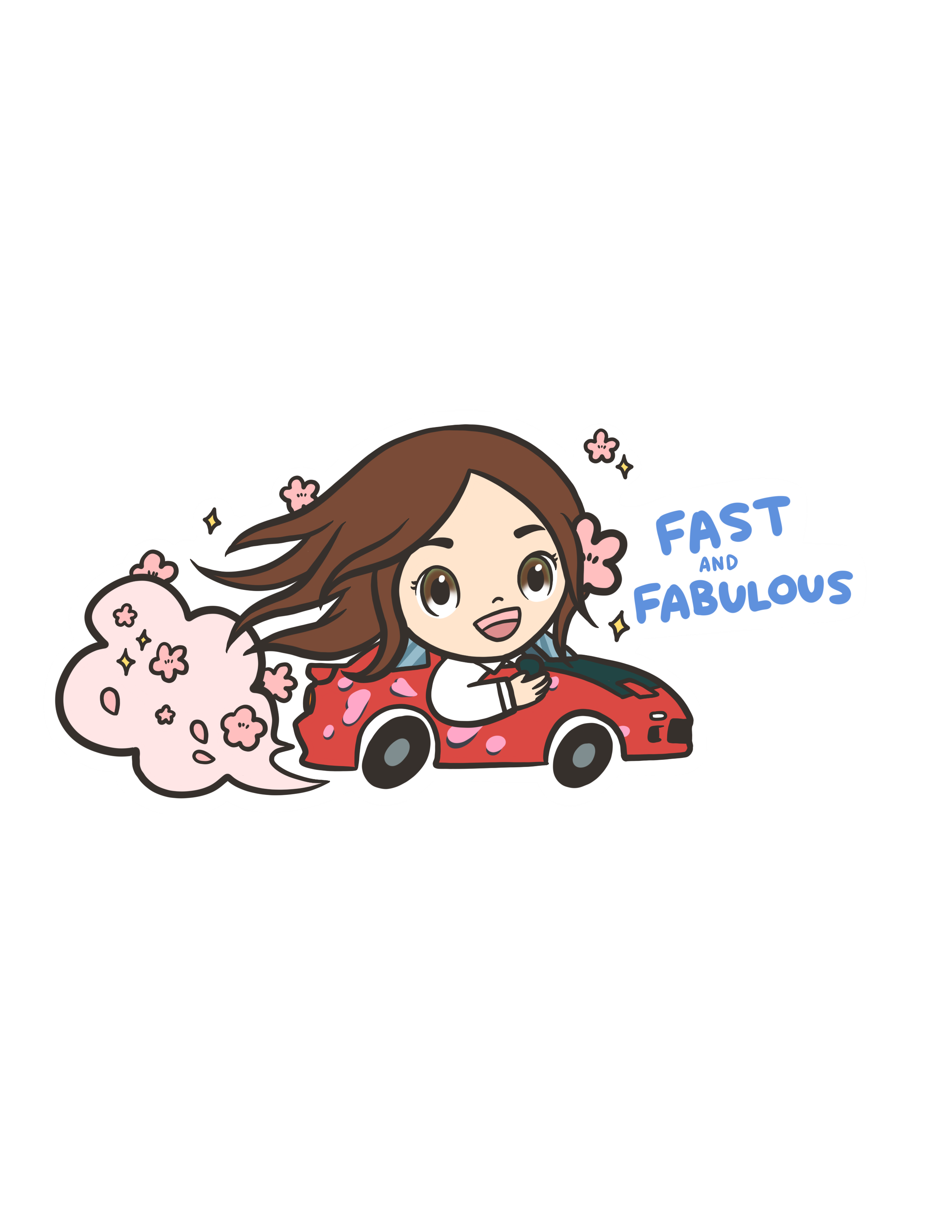 Fast & Fabulous Sticker — Sachiko Goes Racing