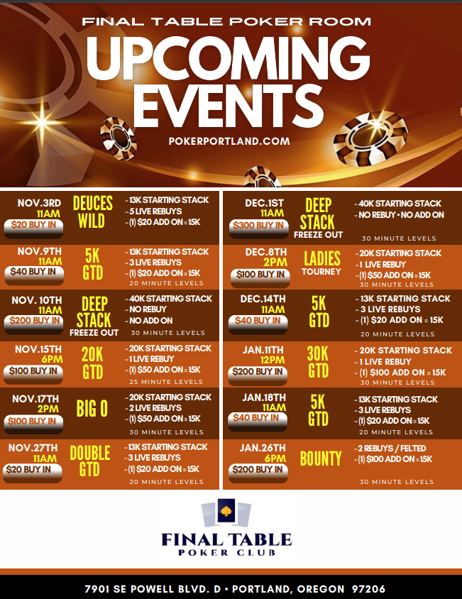 Final Table Poker Club - Portland