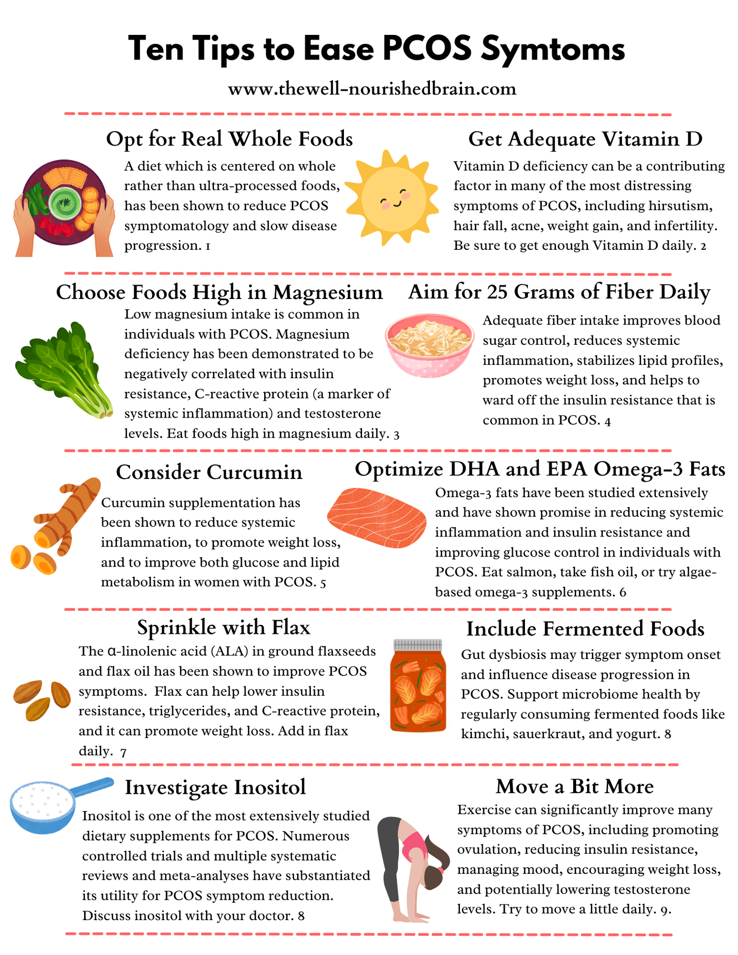 Ten Tips to Ease PCOS Symptoms — The Well-Nourished Brain