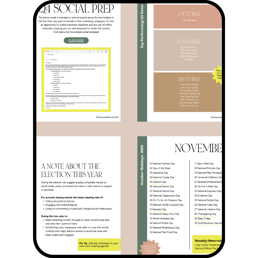 Q4 Promotion Planning Guide For Social Media Managers — Homemade Social