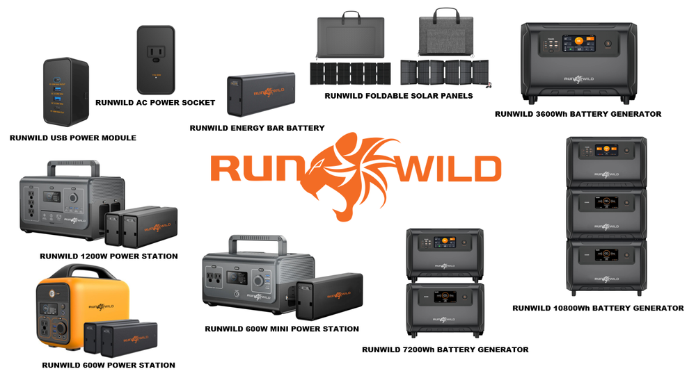 RUNWILD Battery Power Stations & Solar Generators