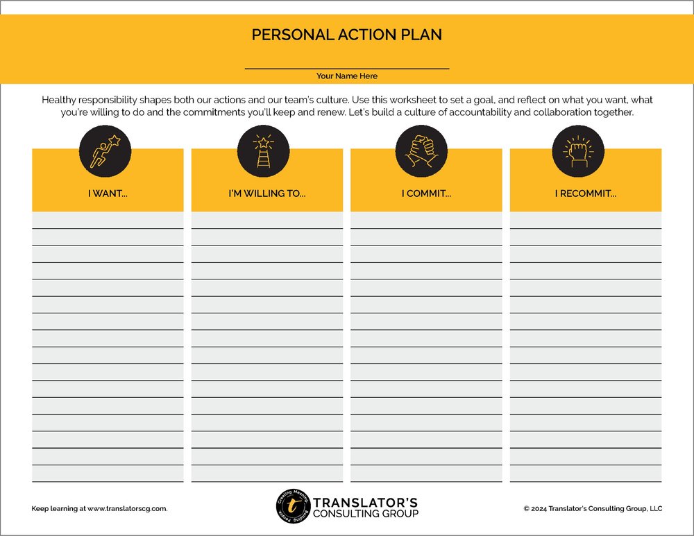 Personal Action Plan — Translator's Consulting Group
