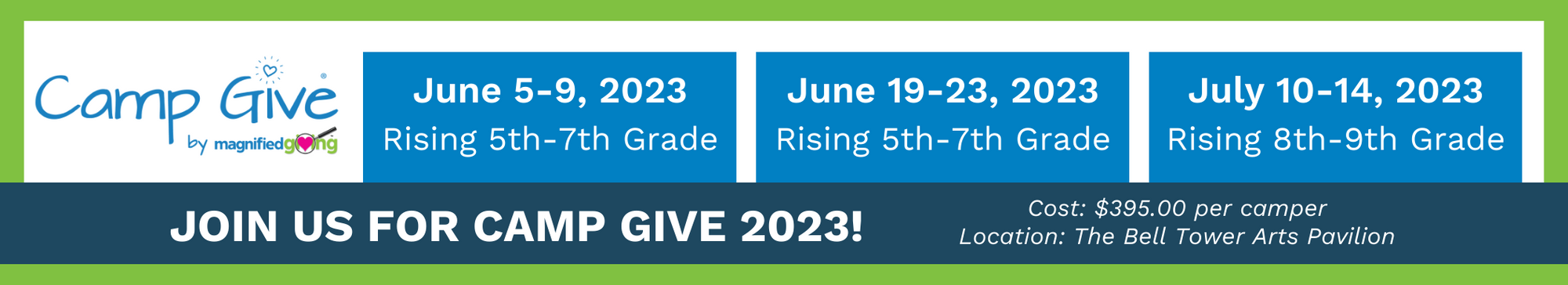 Camp Give 2023: Information & Registration — Magnified Giving