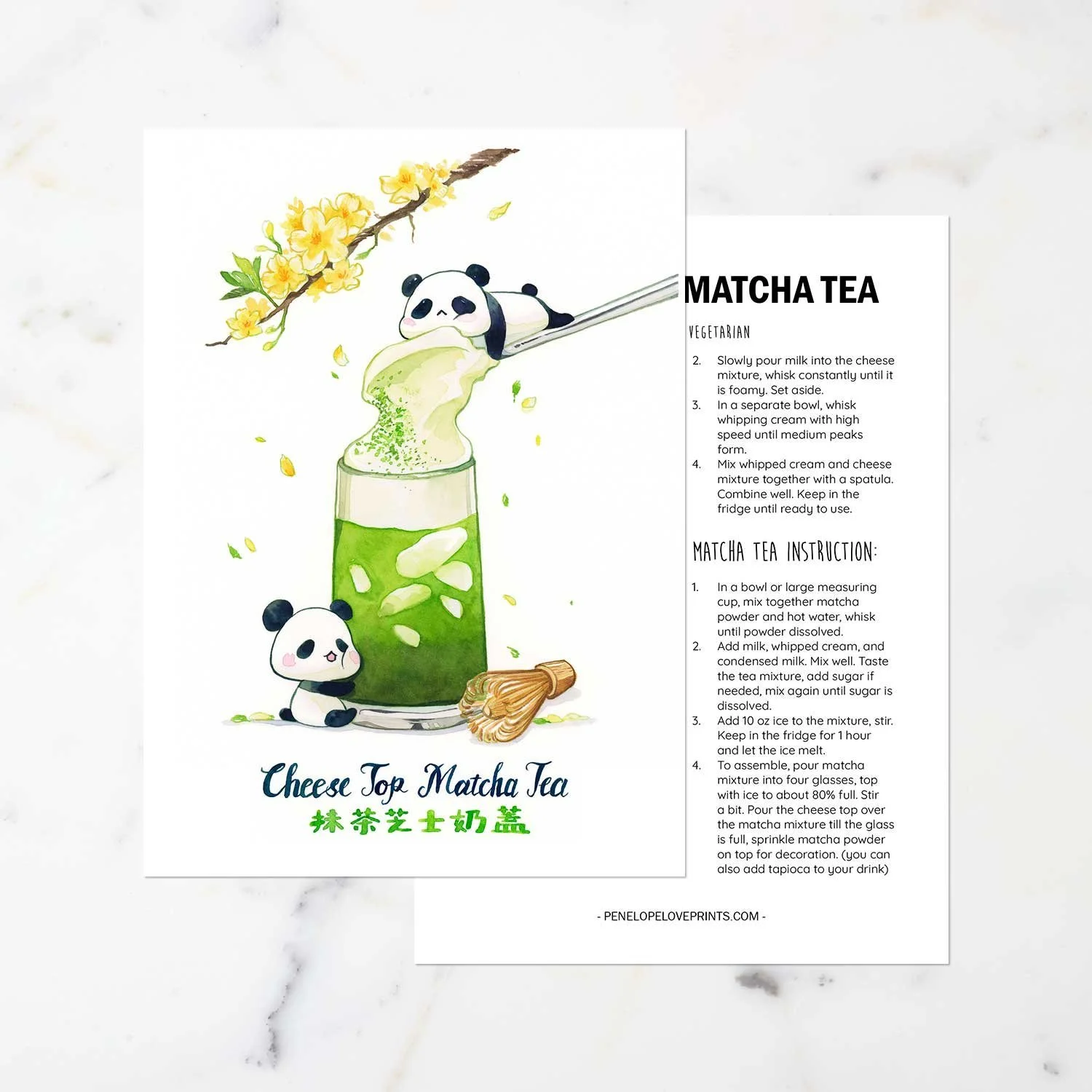 Recipe cards watercolor art — Penelopeloveprints