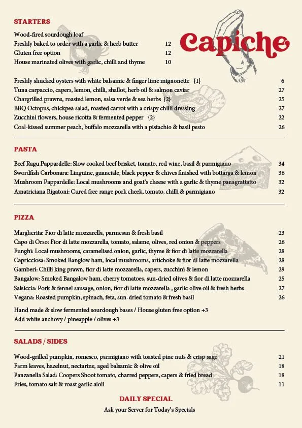 Menu | Ballina Italian Food, Wine, Cocktails, Dine In and Takeway ...