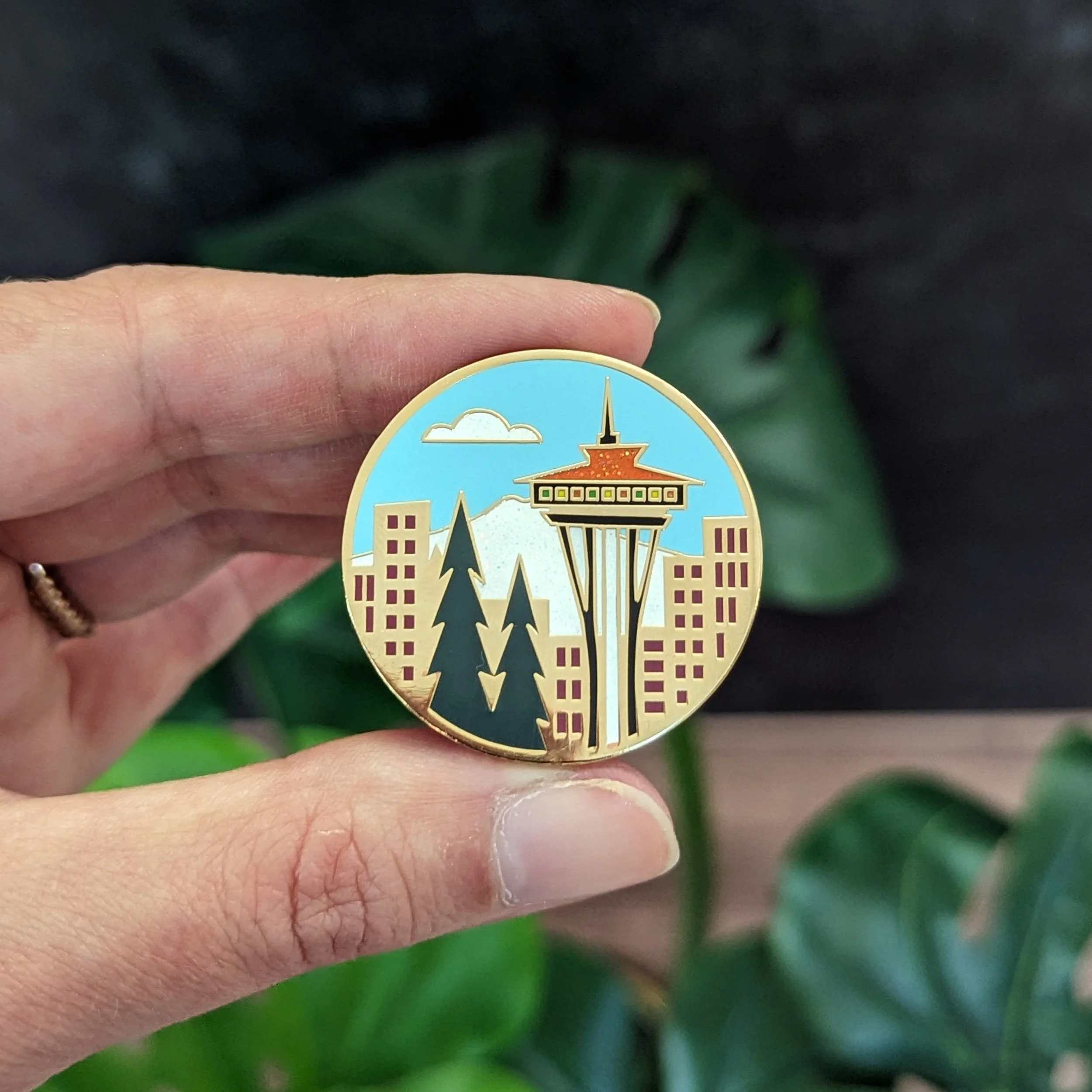 White Mid-Century Modern Butterfly Hard Enamel Pin — Amber Leaders Designs