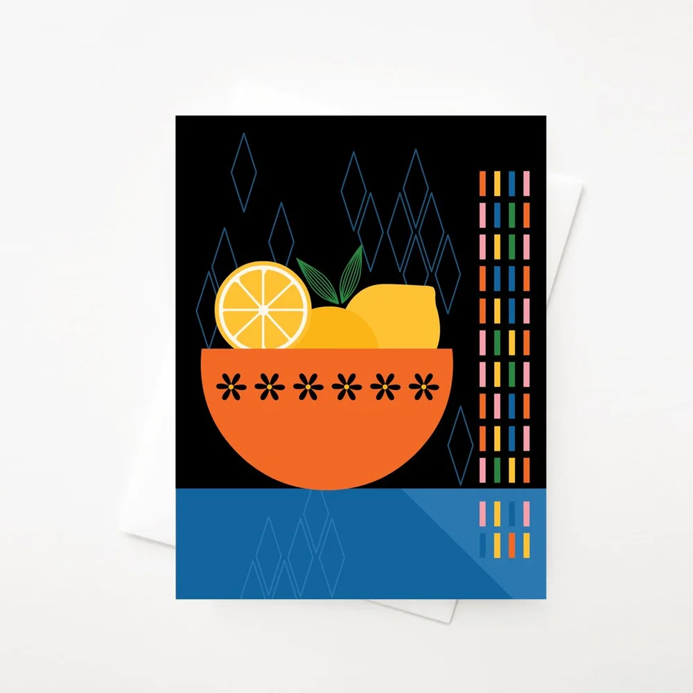 Retro Lemons Art Print — Amber Leaders Designs