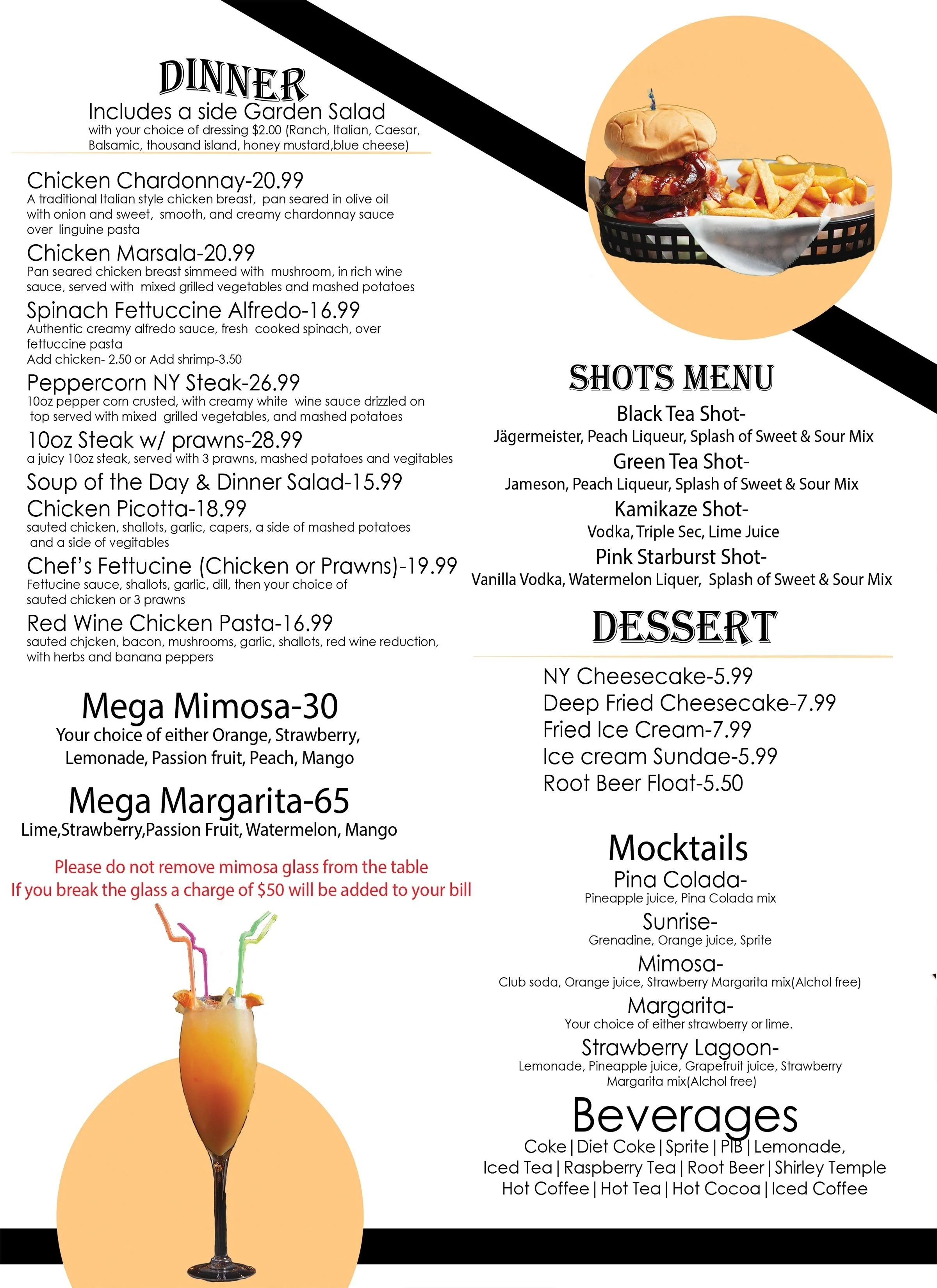 Menu — The Post Restaurant & Bar - Modesto's Best Kept Secret