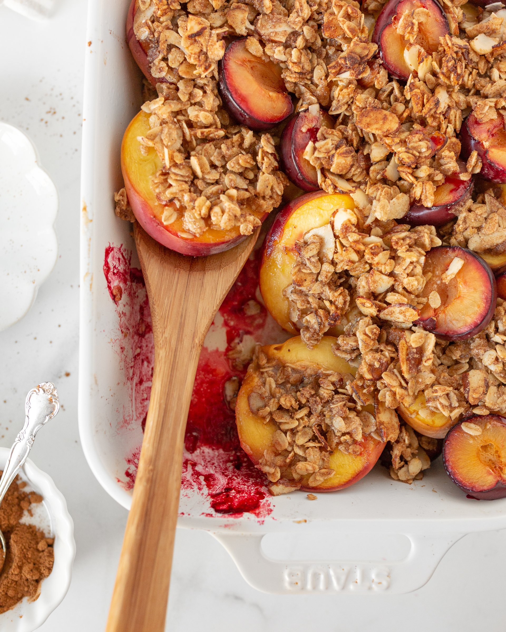 Baked Stone Fruits with Oats and Almonds — Strawberry Cream Kitchen