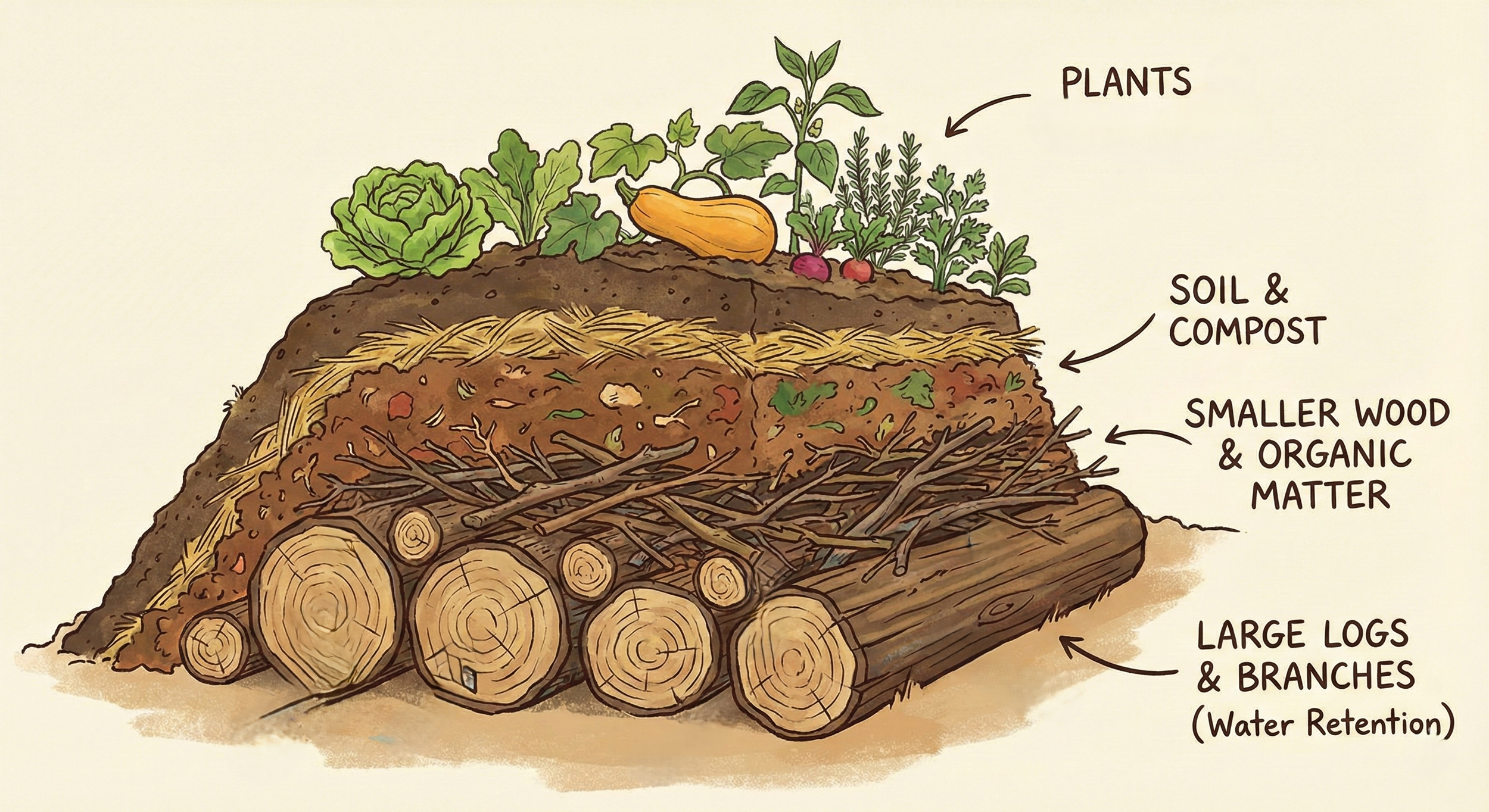 Hugelkultur in Santa Cruz County: Building Mound Beds with Buried Wood