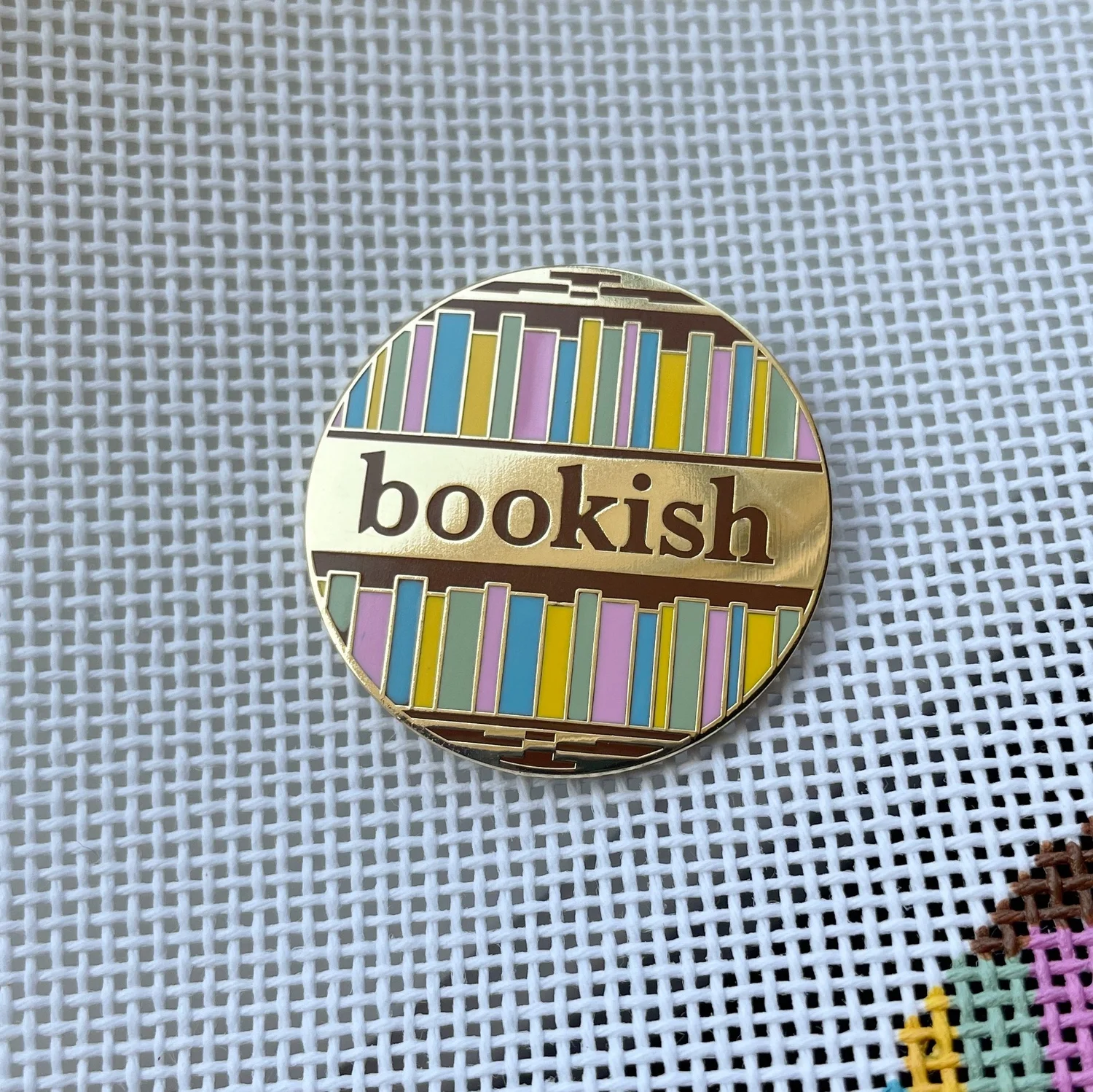 Bookish Heart Needlepoint Canvas — Saturnalia Stitching