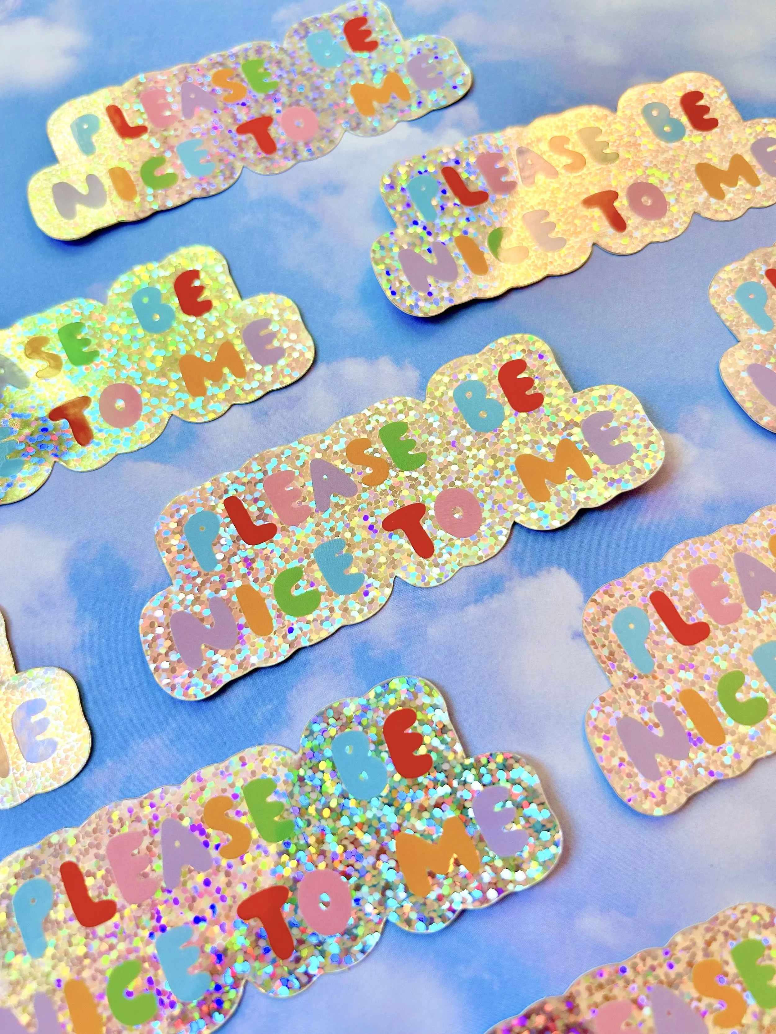 Please Be Nice to Me Sticker — Saturnalia Stitching