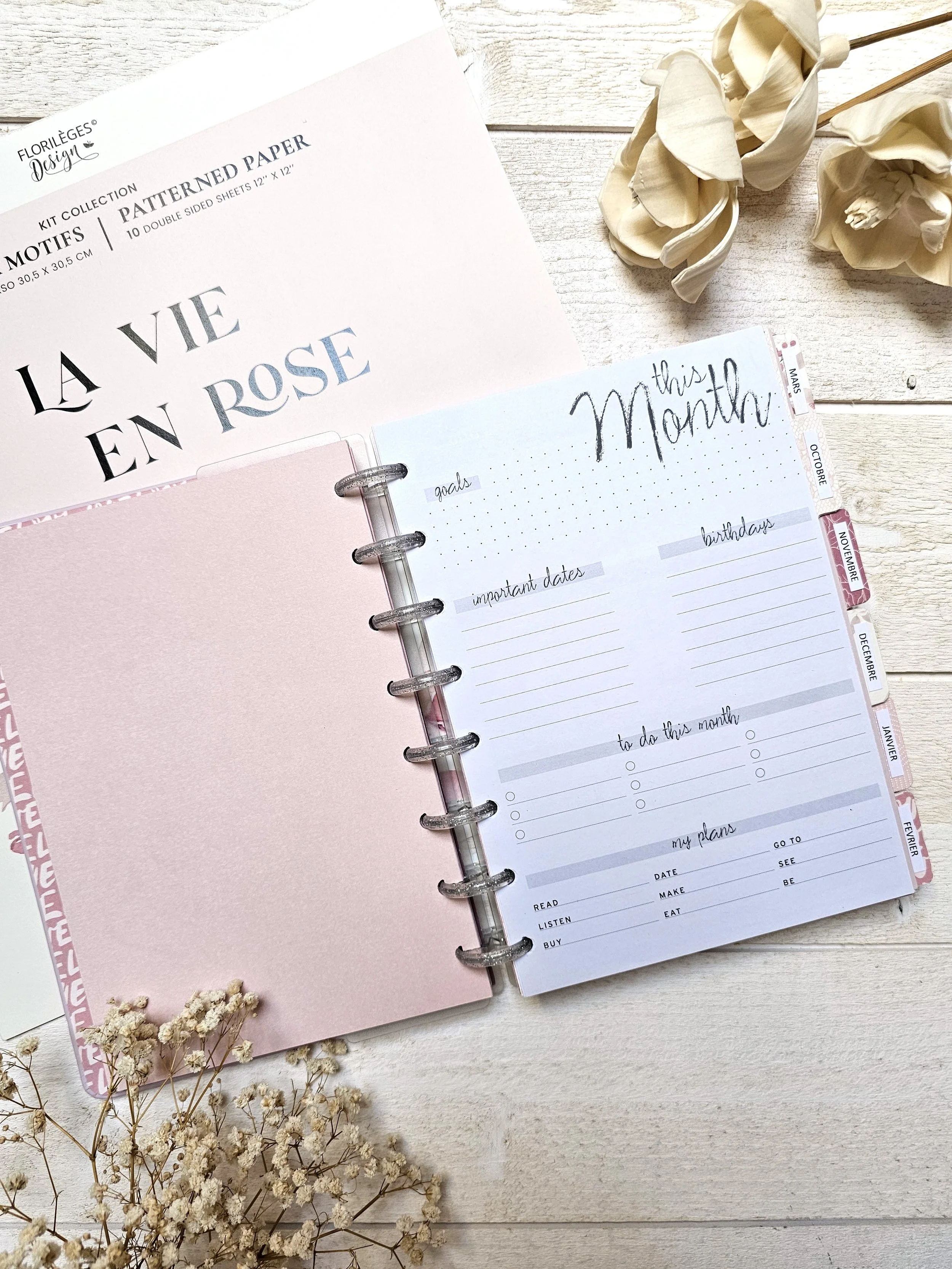 PLANNER « LA VIE EN ROSE » – FLORENCE — Florilèges Design