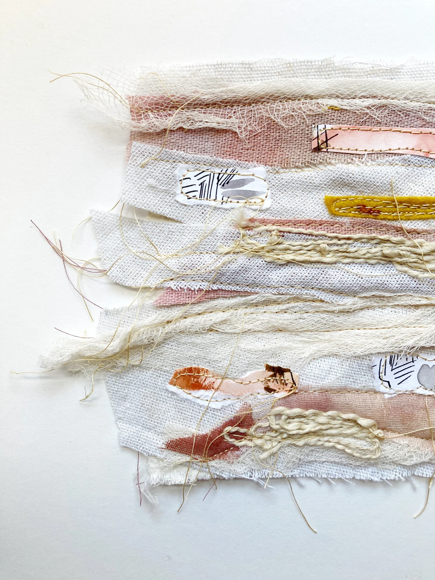 Handmade Mixed Media Textile Art, Embroidered Wall Quilts, Textured ...