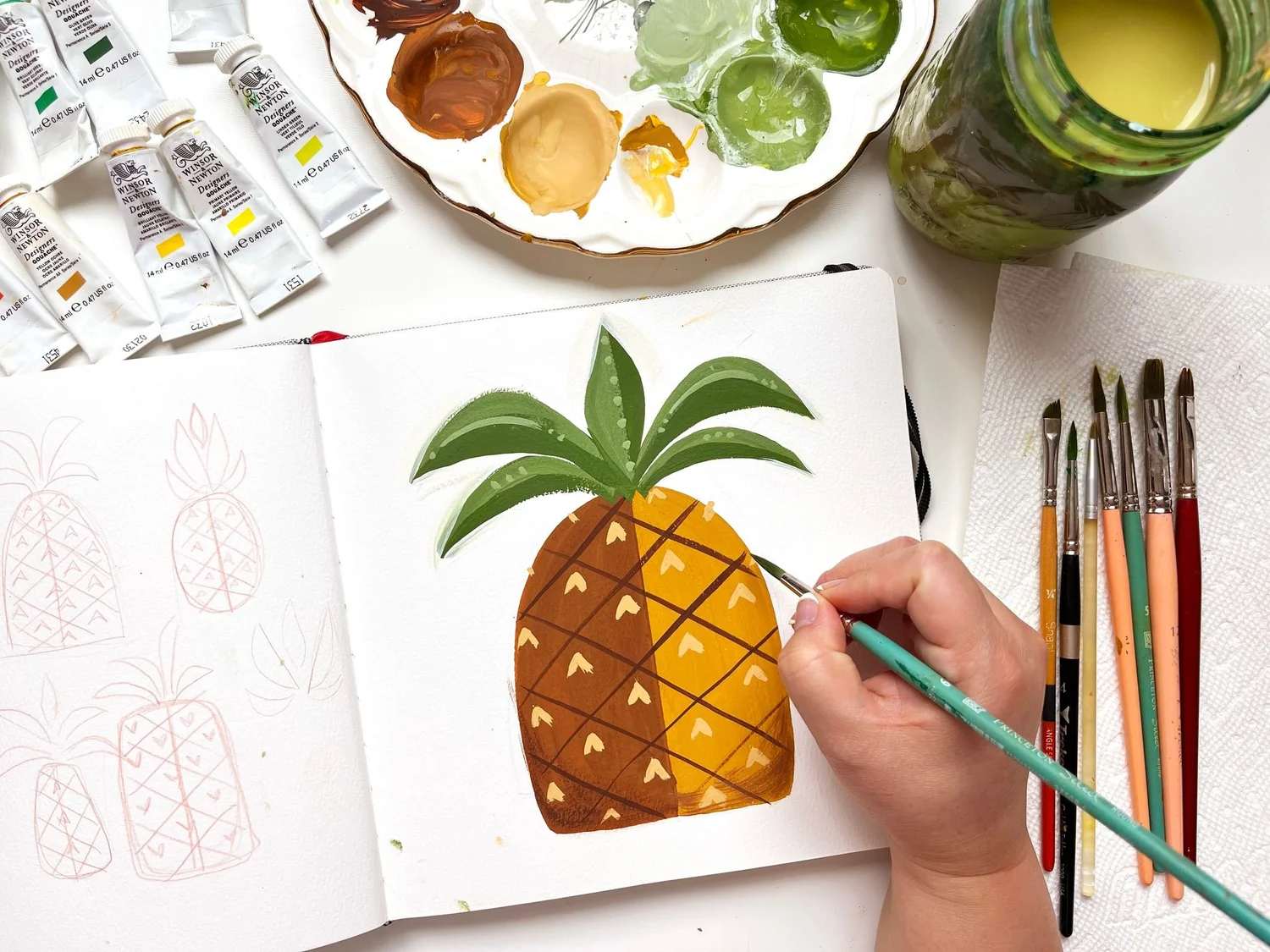 Stylized Tropical Fruit Illustrations in Gouache — Ann Shen Creative