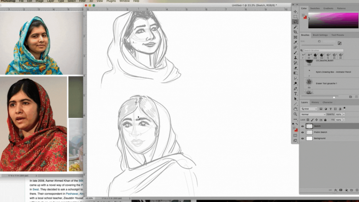 Iconic Women in History: Draw Your Inspiration in Photoshop — Ann Shen ...