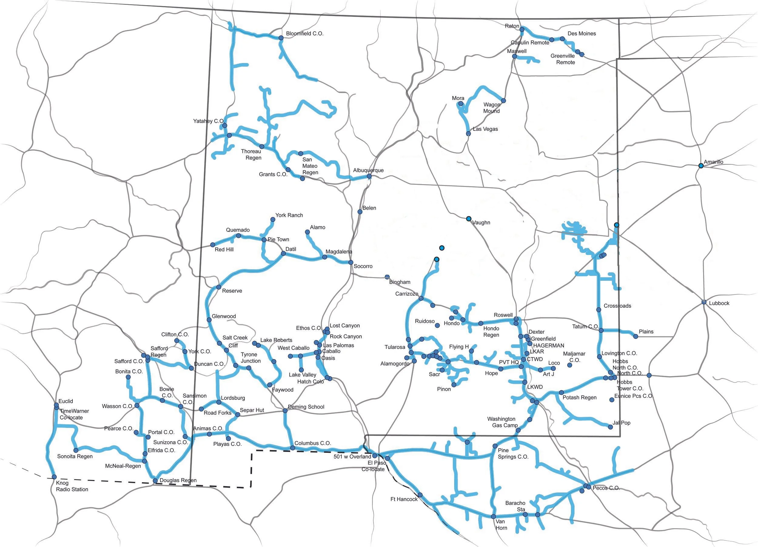 Network Map — NM Fiber Network