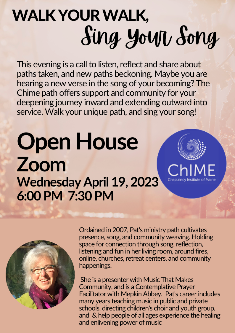 Walk Your Walk, Sing Your Song — The Chaplaincy Institute of Maine