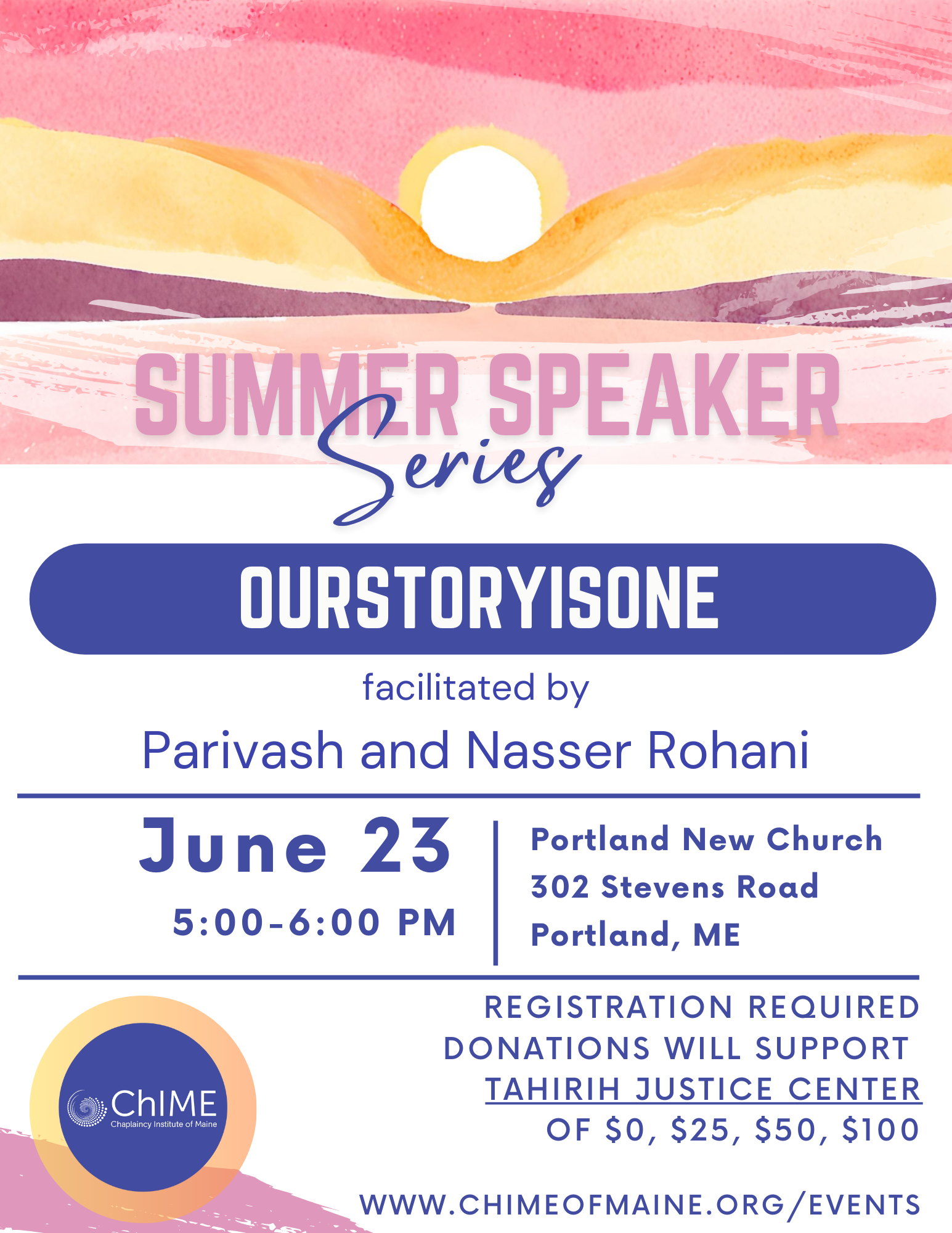 Our StoryisOne - ChIME's Summer Speaker Series — The Chaplaincy ...