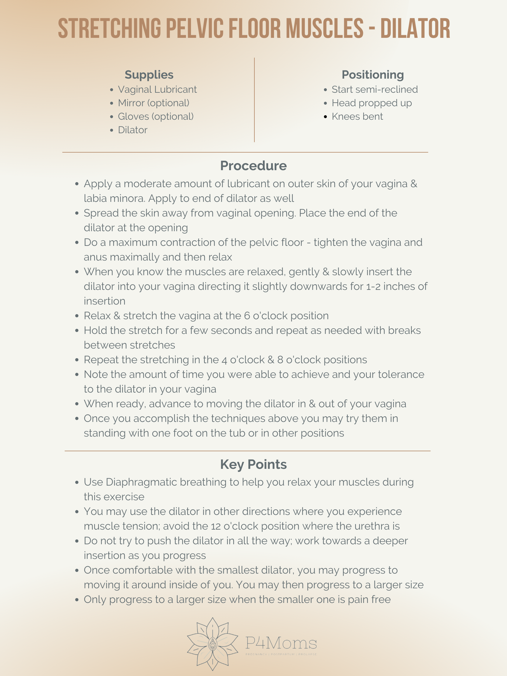 Pelvic Floor Clinical Handouts for Common Postpartum Difficulties — P4MOMS