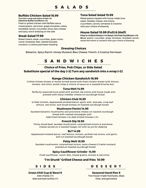 Food-Menu — Front Range Inn | Lakewood CO