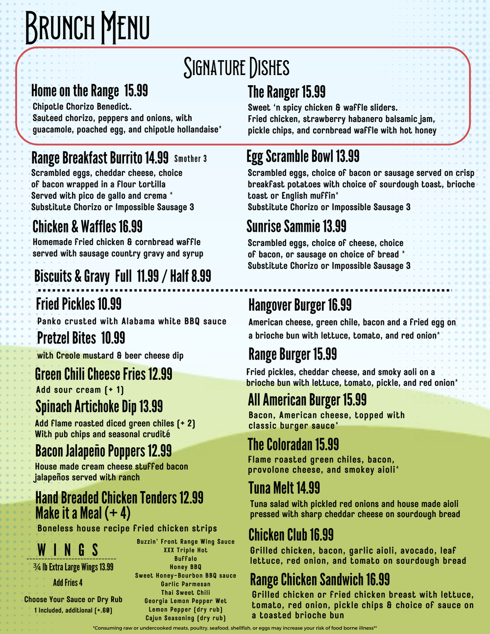 Brunch Menu — Front Range Inn | Lakewood CO