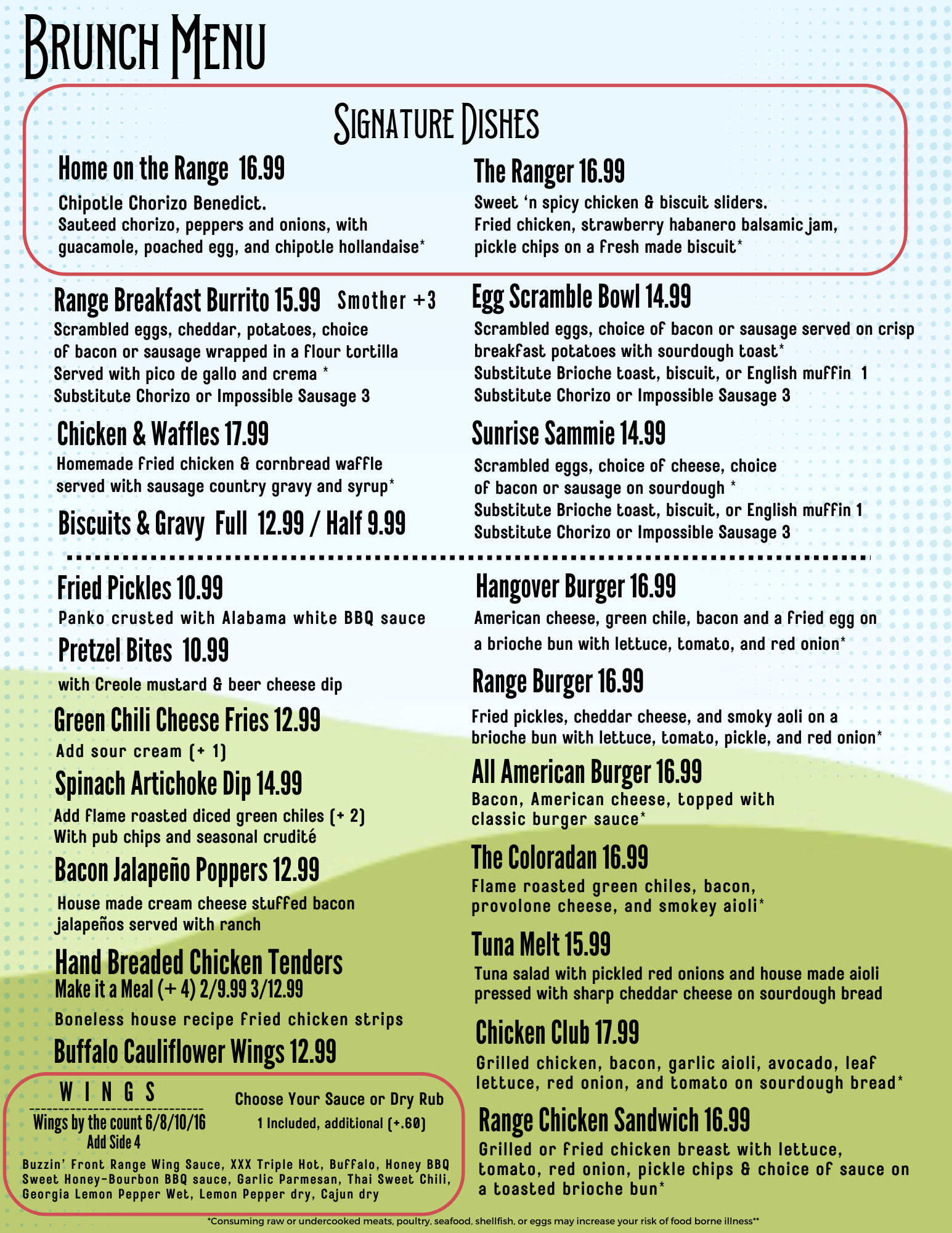 Brunch Menu — Front Range Inn | Lakewood CO