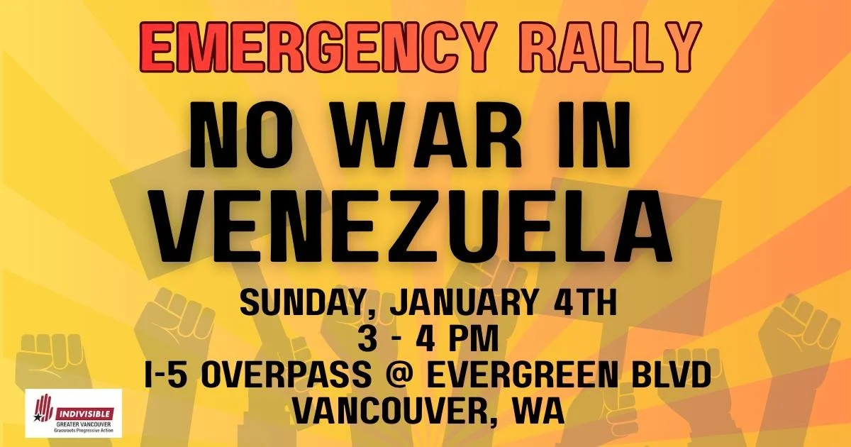 Emergency Rally: No War in Venezuela — Indivisible Greater Vancouver