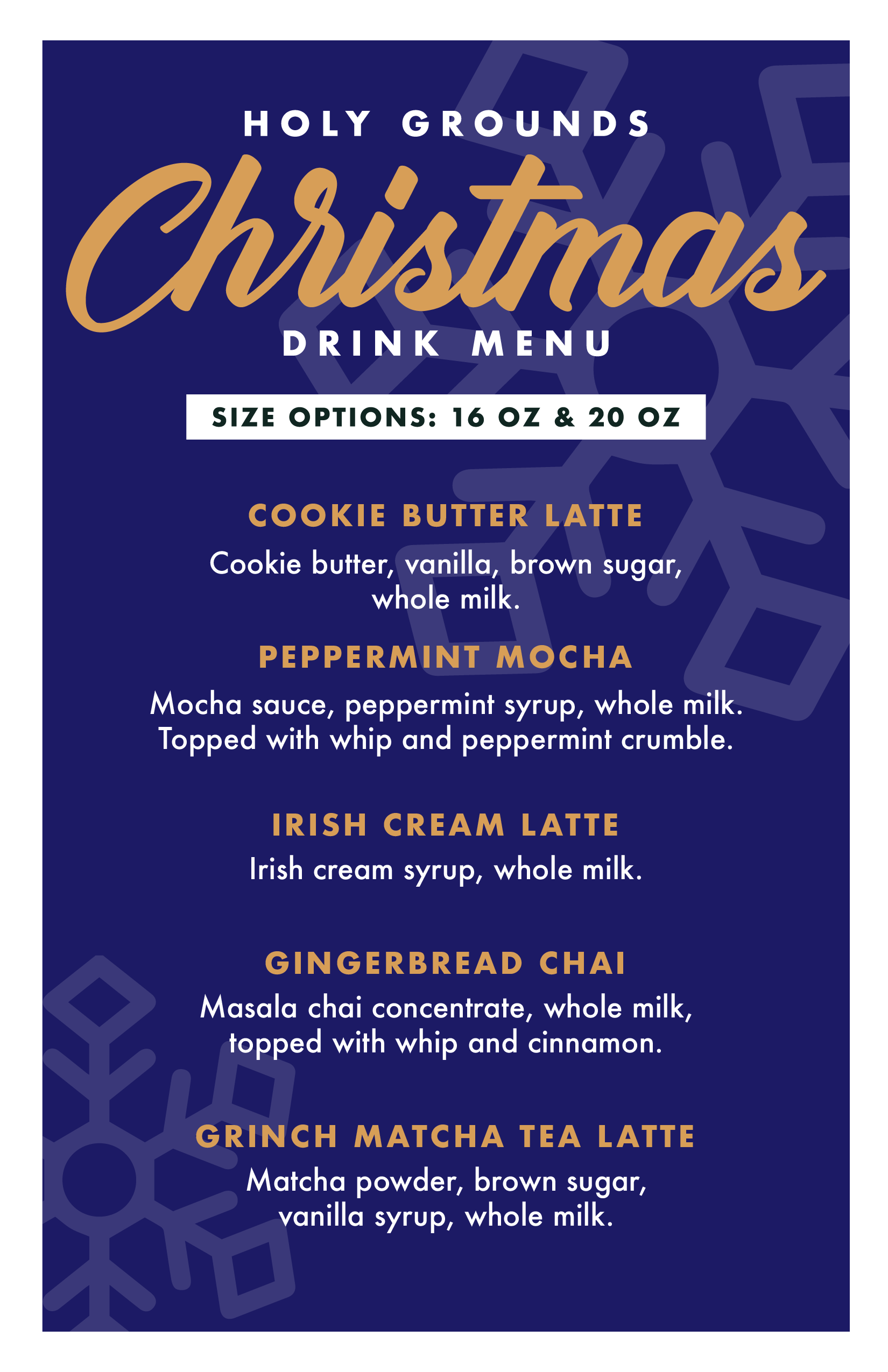 Seasonal Menu — Holy Grounds Co.