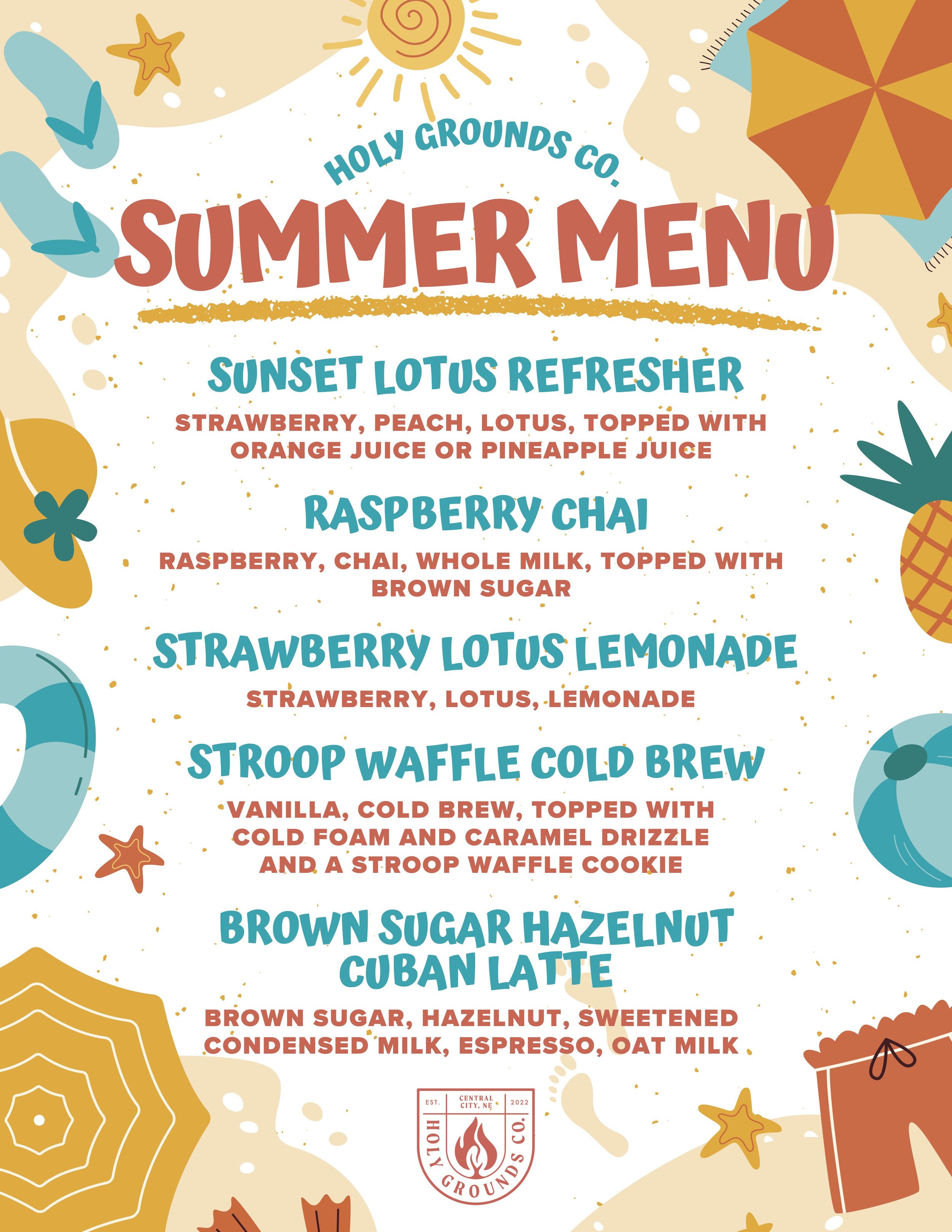 Seasonal Menu — Holy Grounds Co.