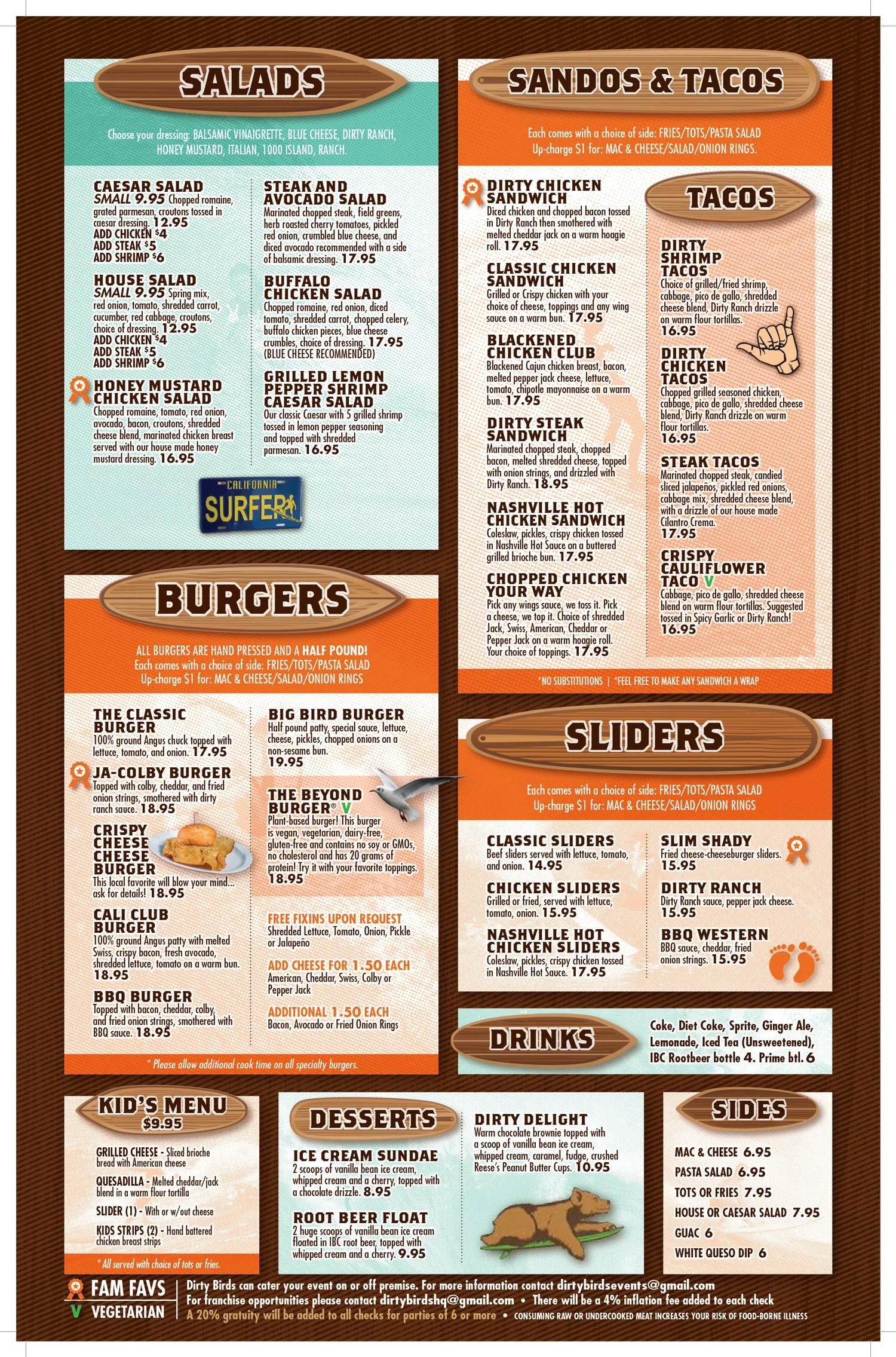Food Menu - College Area, Liberty Station, Ocean and Pacific Beach ...
