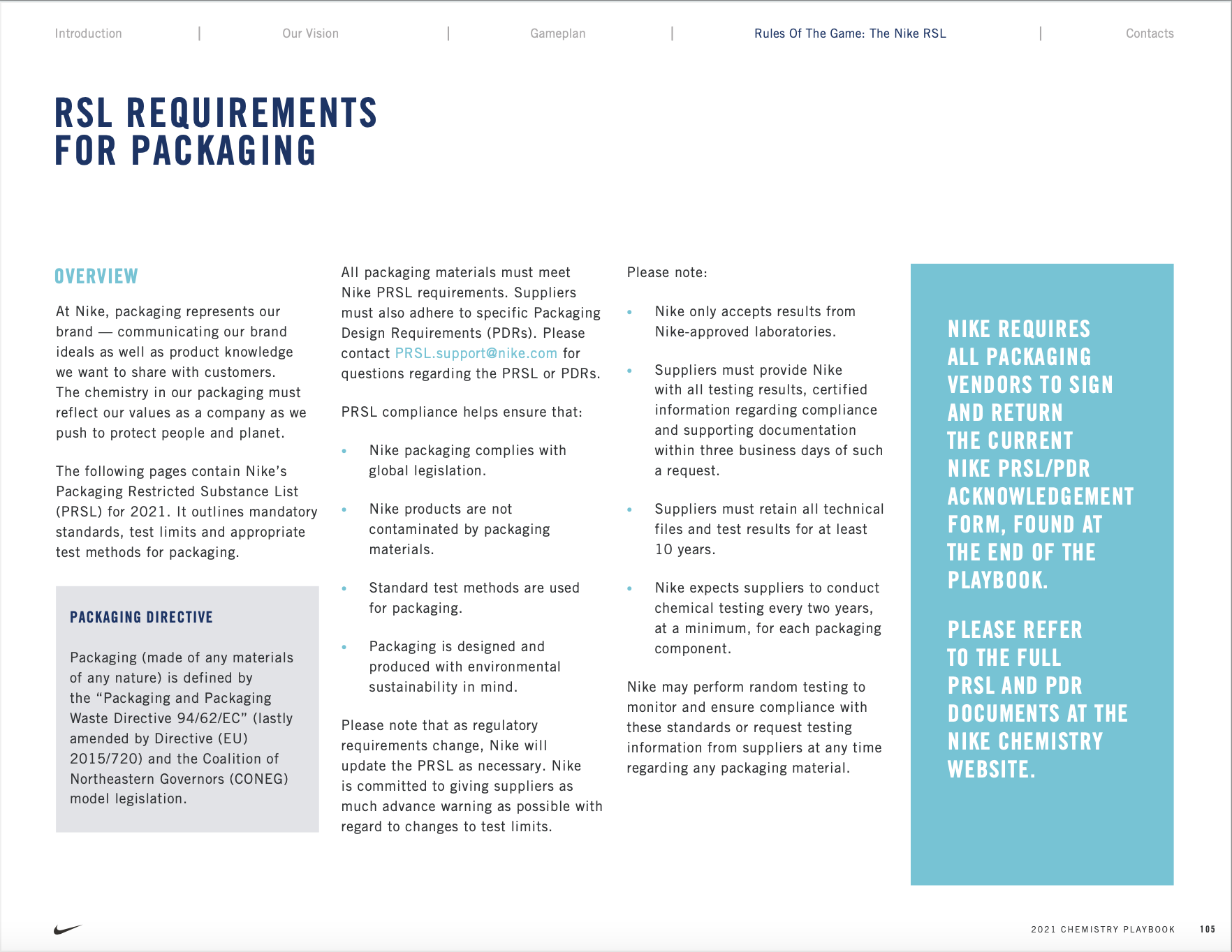 Nike - Packaging Restricted Substance List (PRSL) — PETRA KNAPP