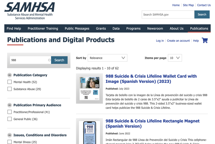 SAMHSA STORE: Downloadable and Printable Material — 988ga.org