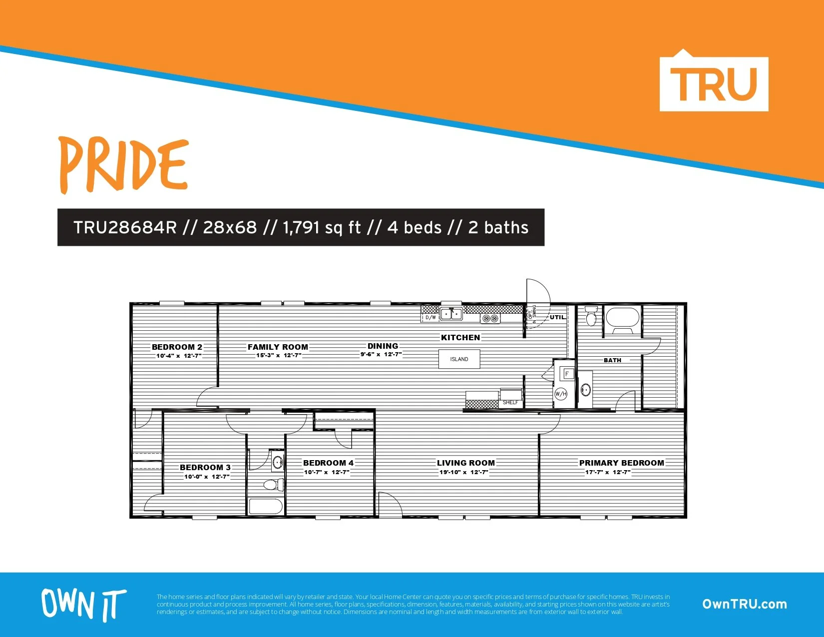 Prime 16x60 2 Bed 2 Bath (910 Sq Ft) — Florida Value Homes