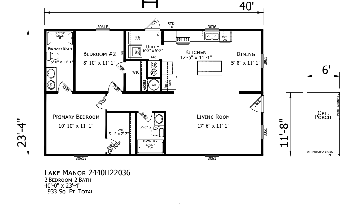 Lake Manor 24x40 2 Bed 2 Bath (933 Sq Ft) — Florida Value Homes