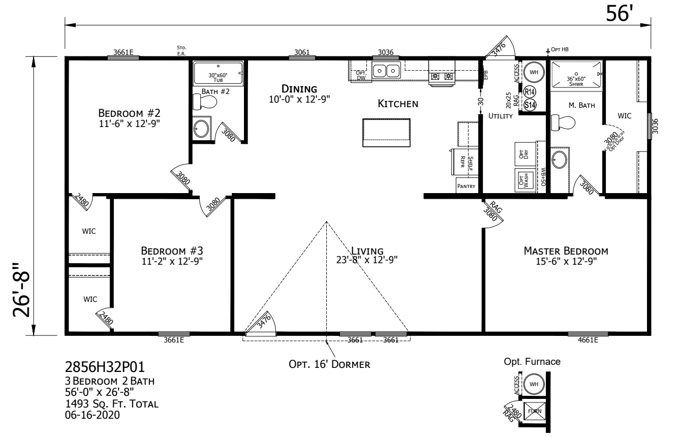 Lake Manor 28x56 3 Bed 2 Bath CENTER LR (1,493 Sq Ft) — Florida Value Homes