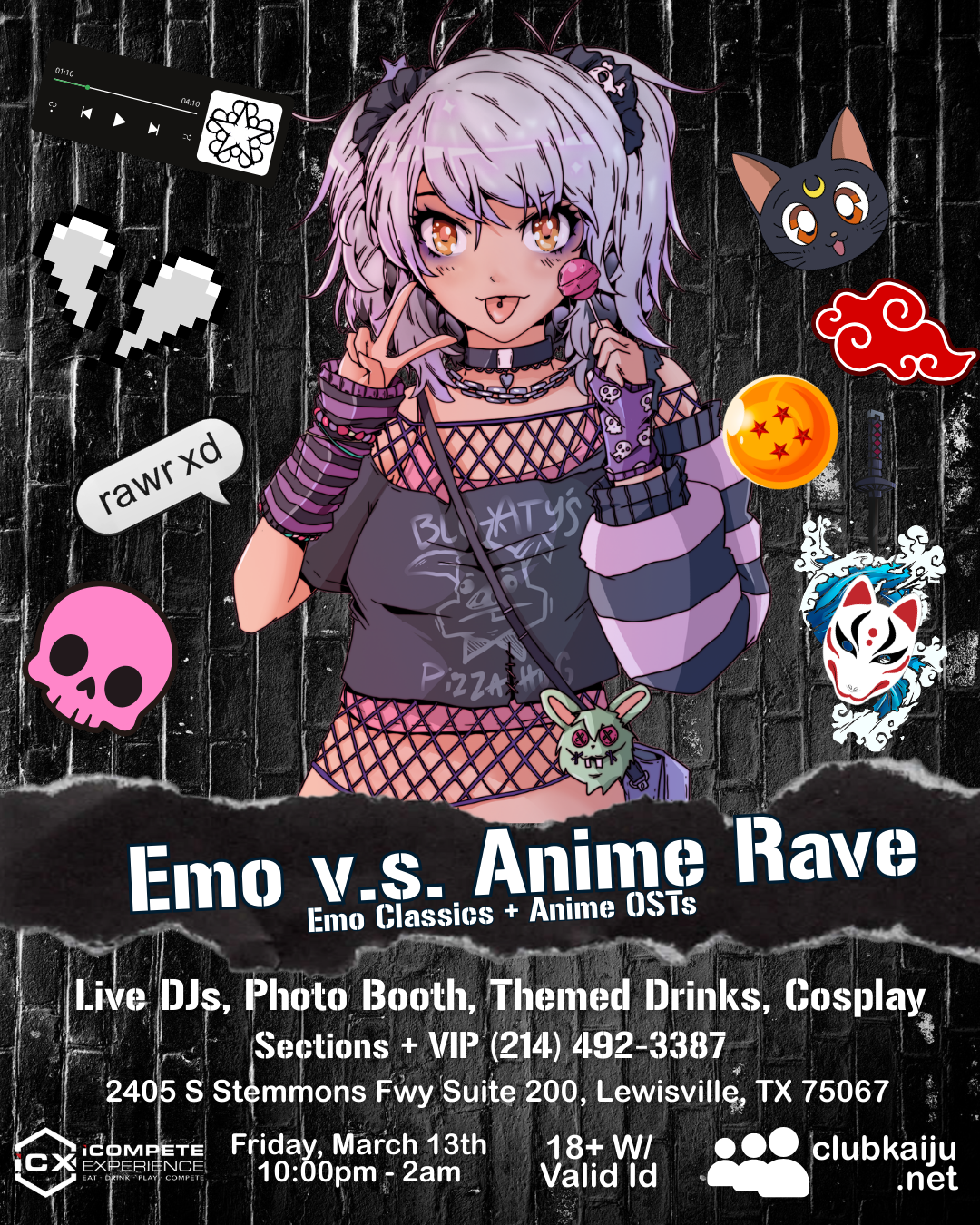 Emo V.S. Anime Rave (3.13) — Club Kaiju
