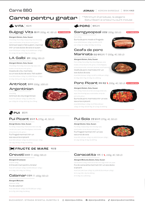 Romanian Menu — Jeonjuu