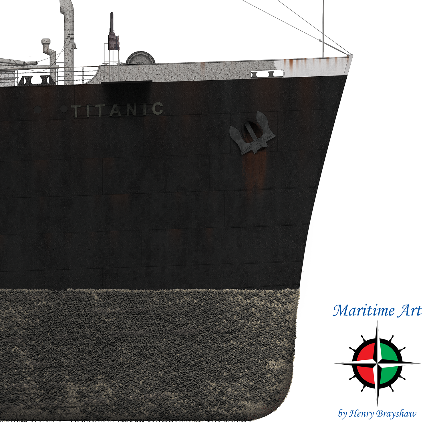 S.S. Athinai (as R.M.S Titanic) Poster — Maritime Art by Henry Brayshaw