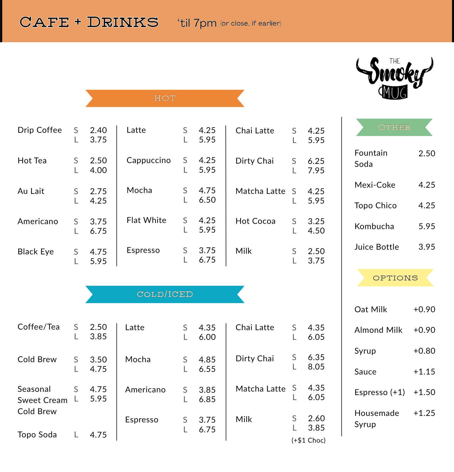 Cafe & BBQ Menus — The Smoky Mug