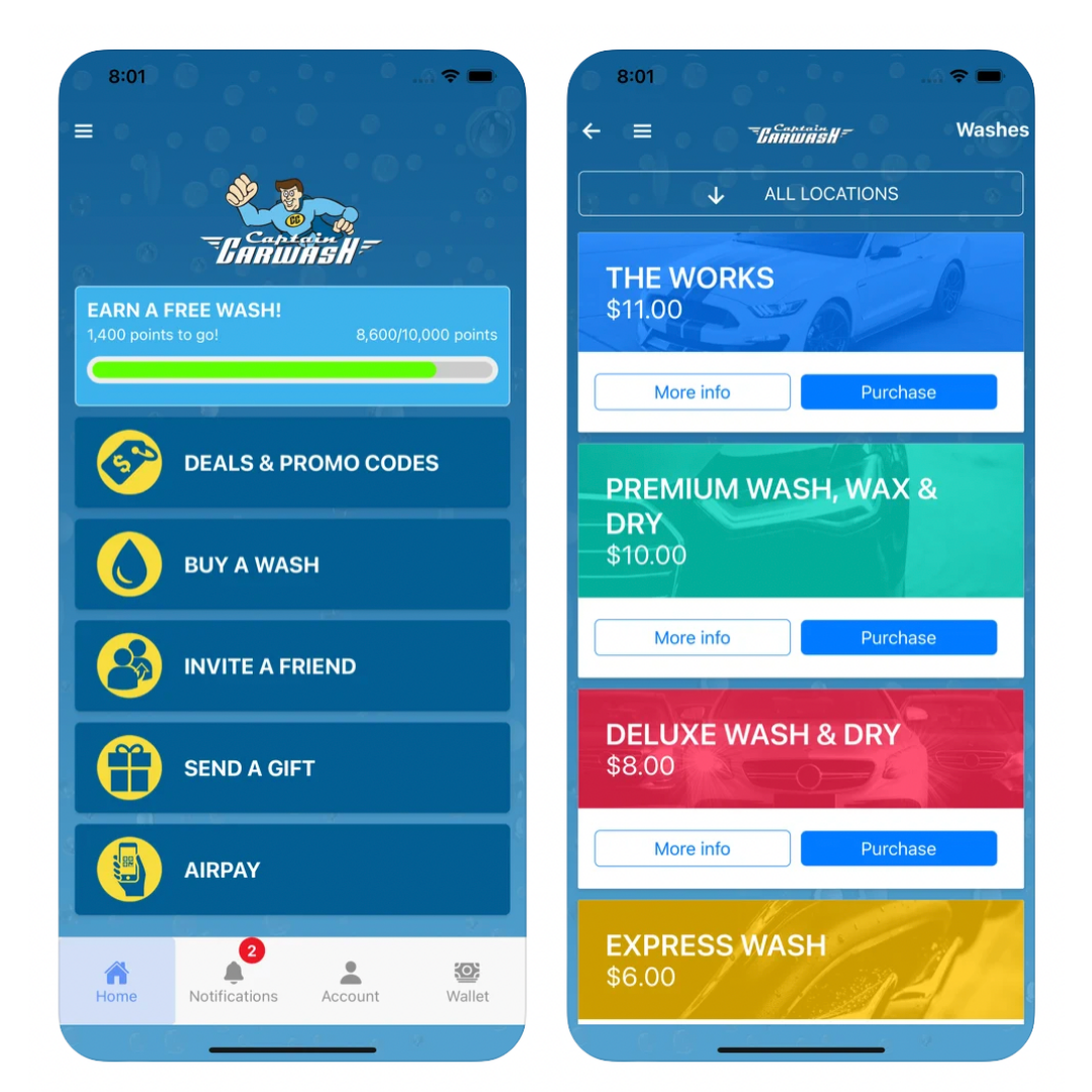 Purchase Washes — Captain Carwash