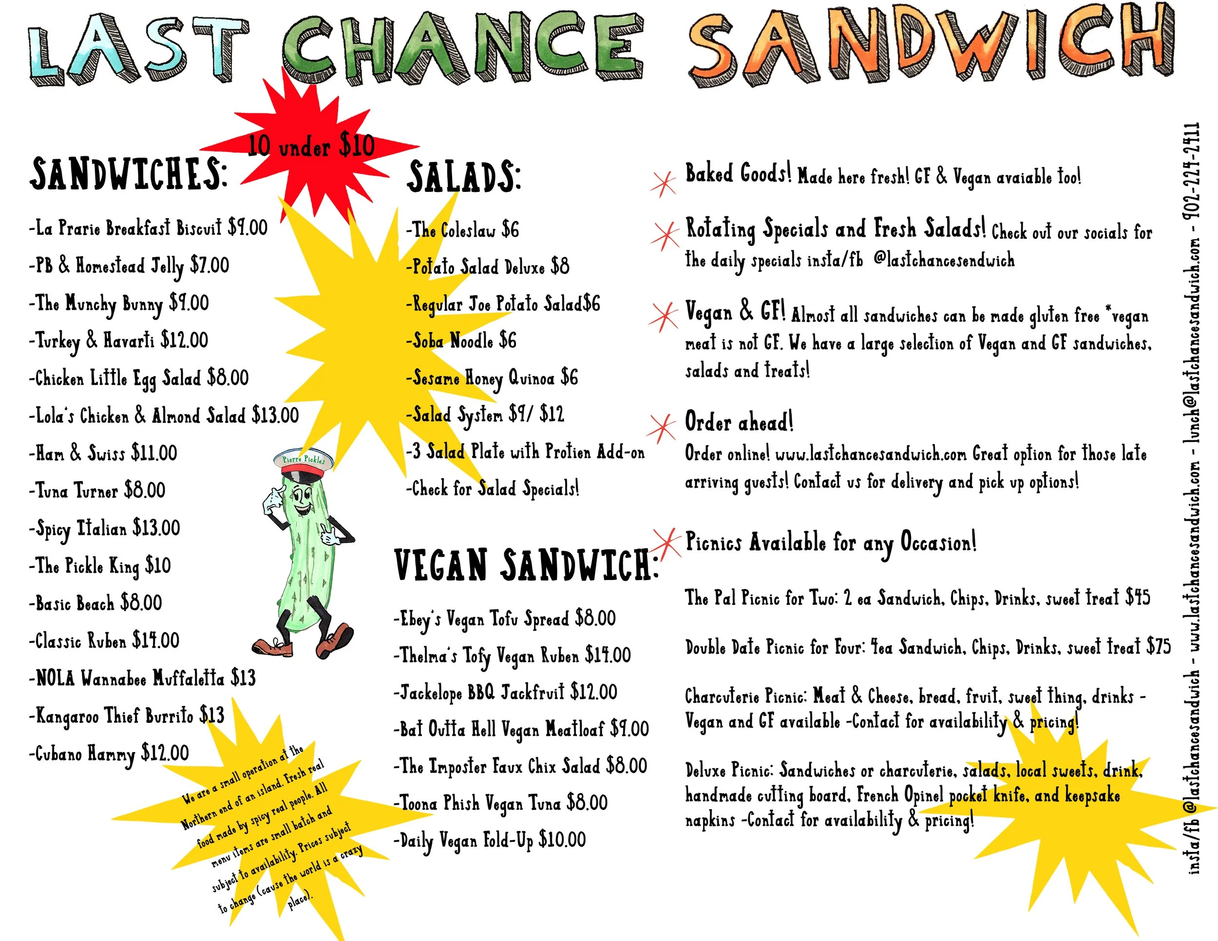 Menu | Order Delicious Sandwiches Today — Last Chance Sandwich