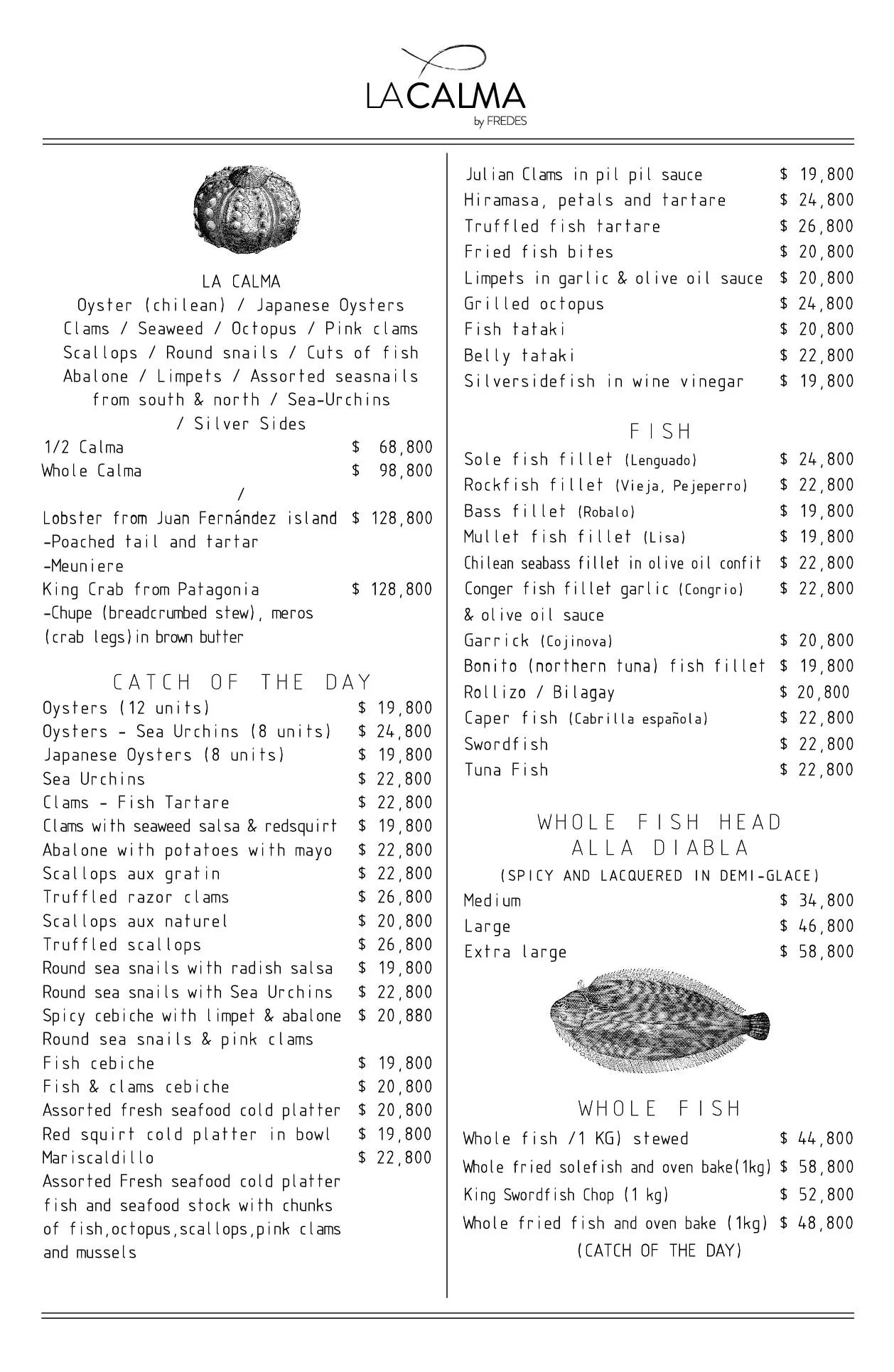 La Calma By Fredes Restaurante | Pescados y Mariscos Frescos | Vitacura