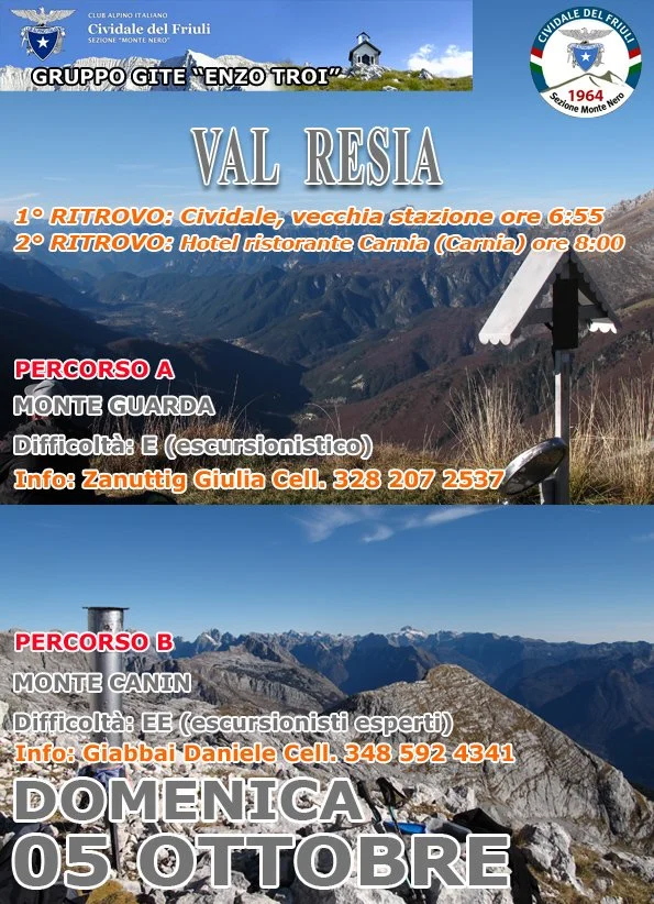 Val Resia: Monte Guarda (E) + Monte Canin (EE) — CAI Sez. Monte Nero ...