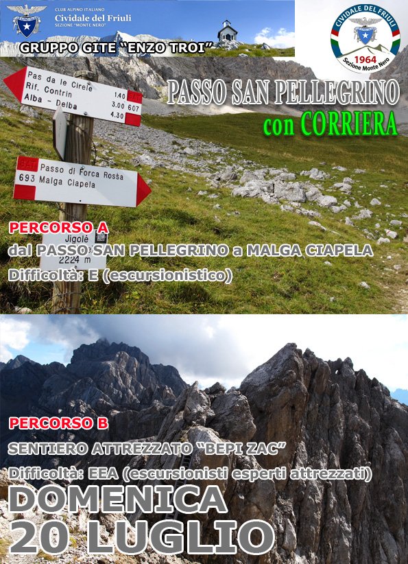 Passo San Pellegrino (percorsi A e B) — CAI Sez. Monte Nero - Cividale ...