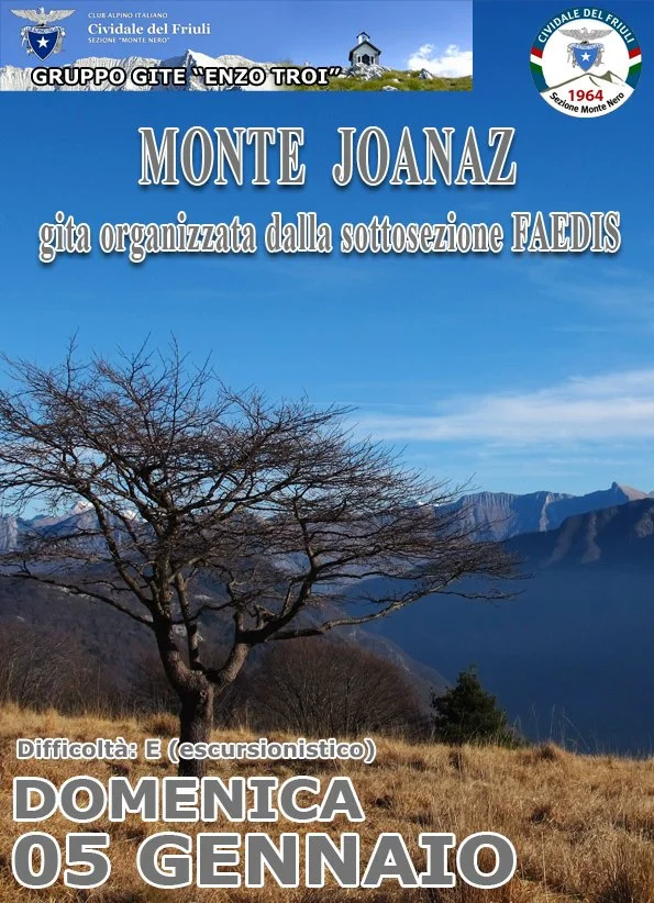 Monte Joanaz (E) gennaio 2025 — CAI Sez. Monte Nero - Cividale del Friuli