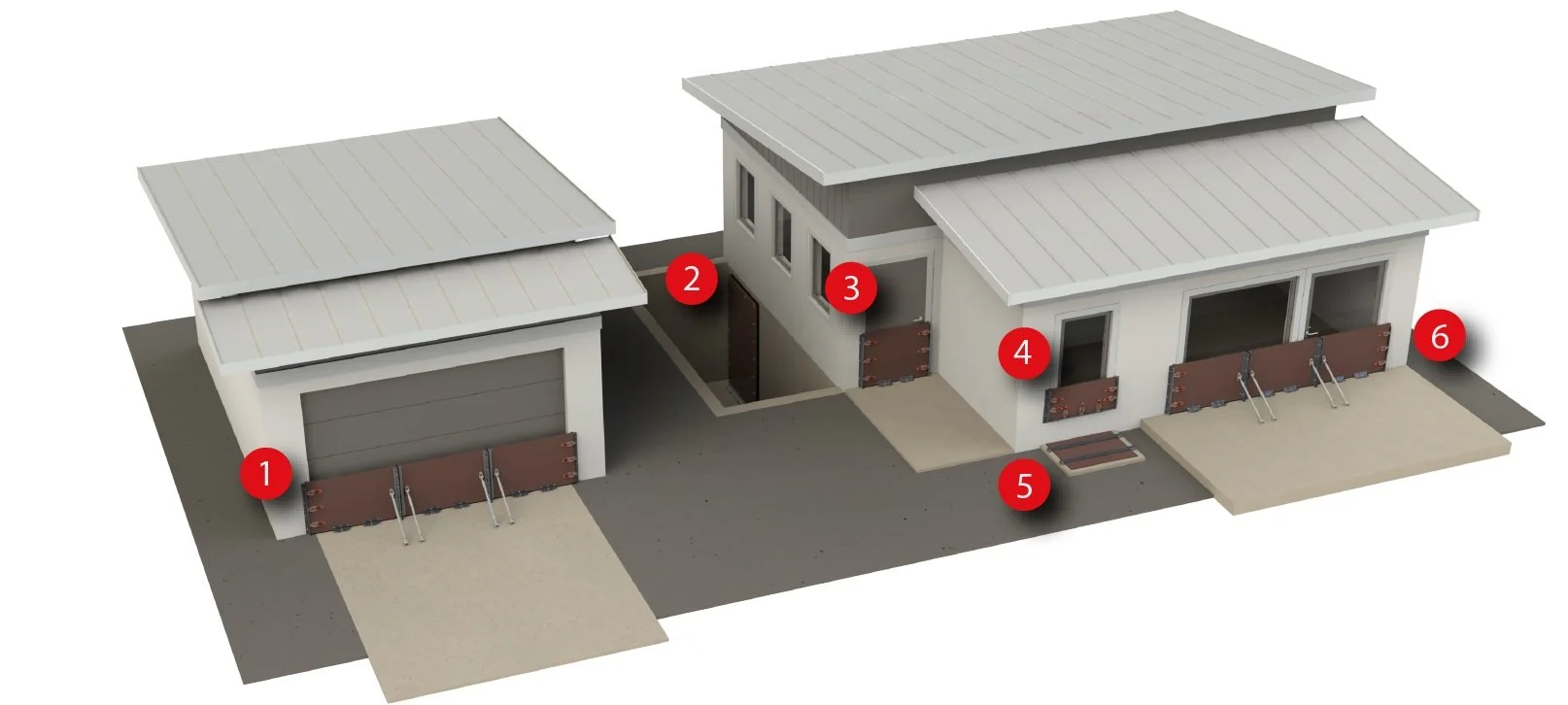 A flood barrier made to measure. Quick installation with industrial ...