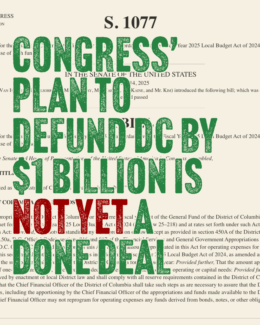 Congress’ Plan to Defund DC by $1 Billion Is Not Yet a Done Deal ...